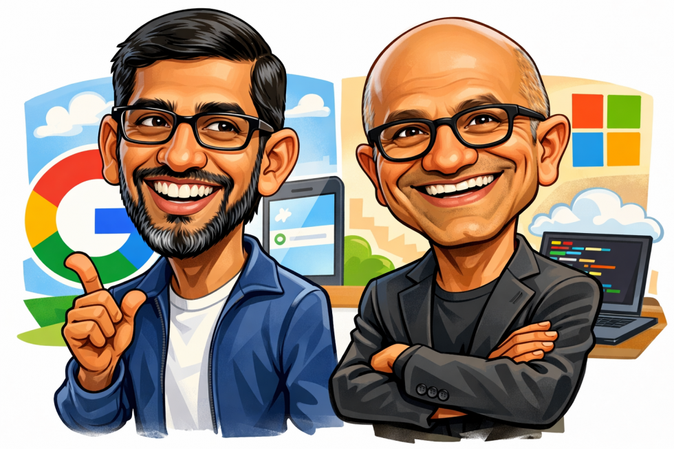 Inteligencia artificial posiciona a Sundar Pichai y Satya Nadella como ...